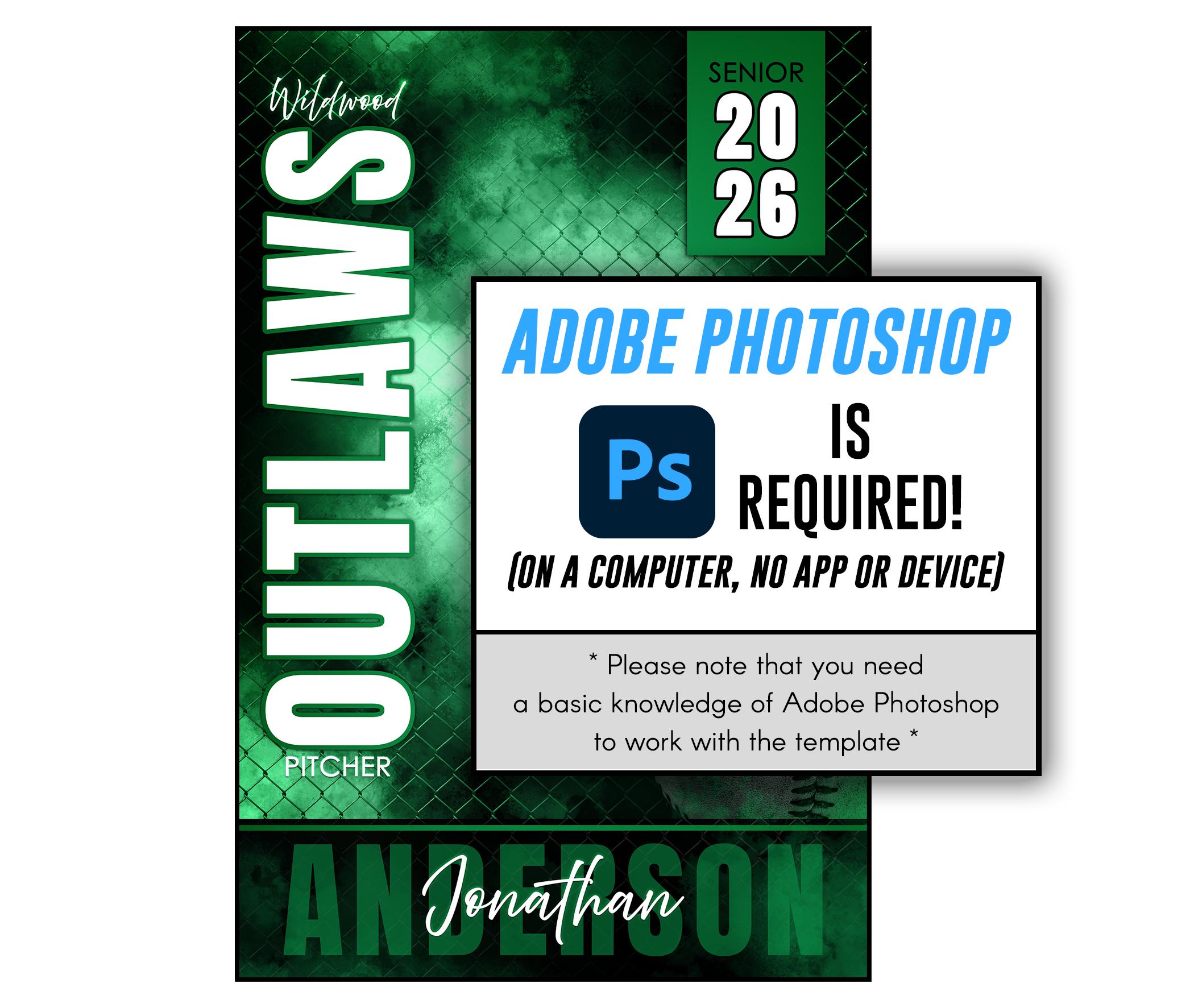 Baseball Banner & Poster Template 019: 2x3ft, 12x18" Photoshop PSD ...