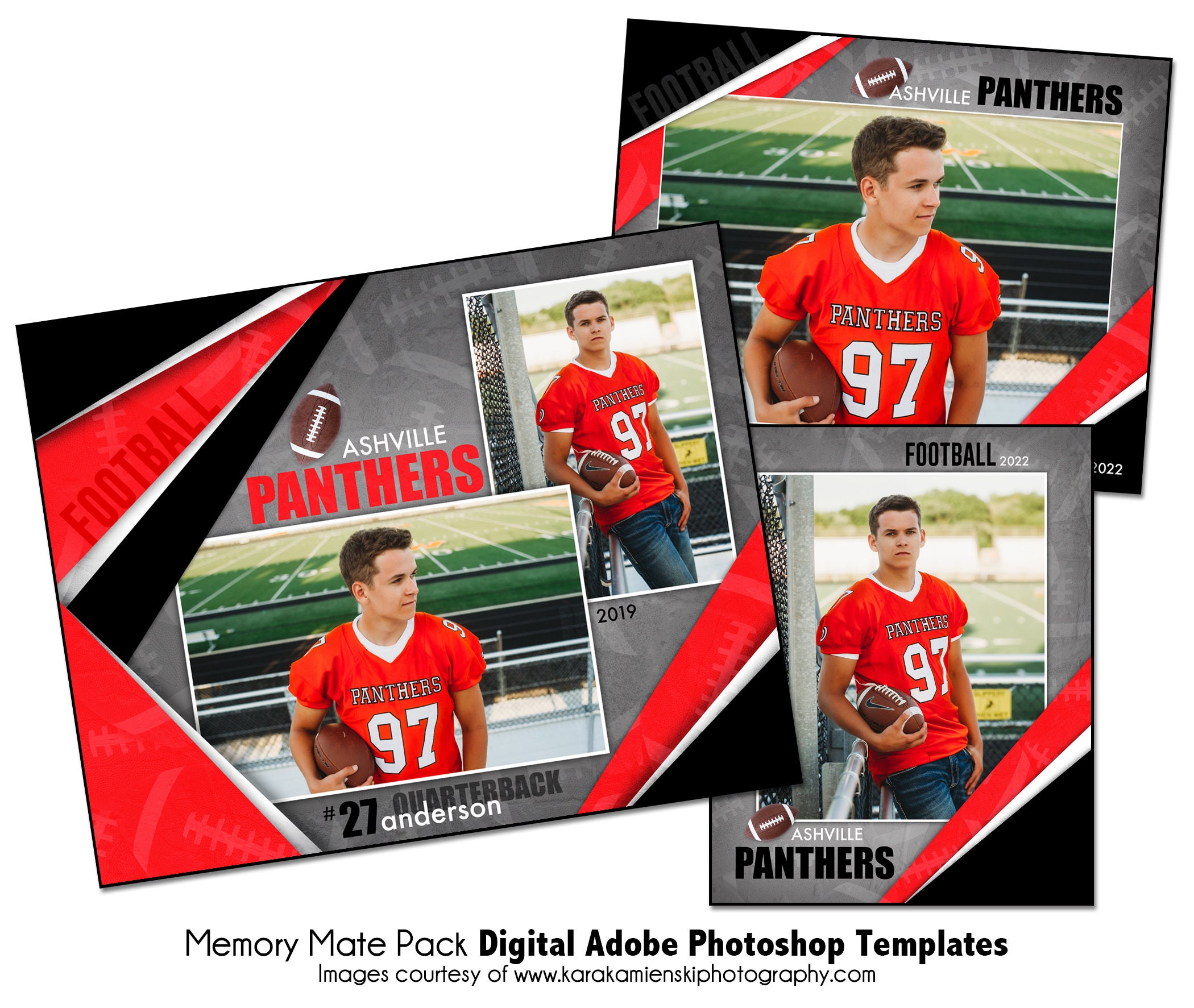 FOOTBALL PACK M Adobe Photoshop Memory Mate Digital Template - Etsy