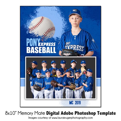 8x10 Memory Mate Digital Photoshop Template Baseball / - Etsy