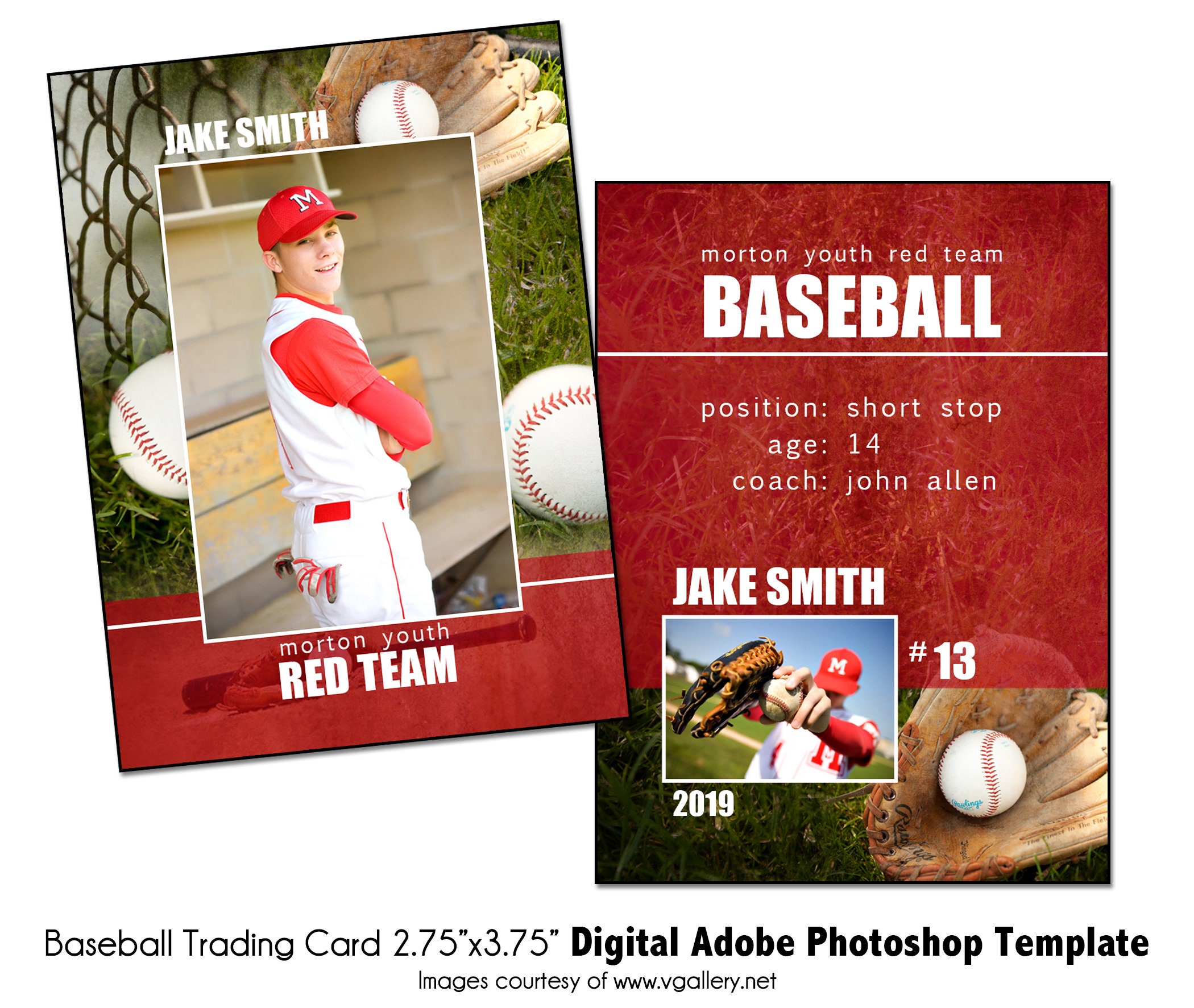 Baseball Trading Card Template 003: 2.75x3.75” Photoshop PSD ...