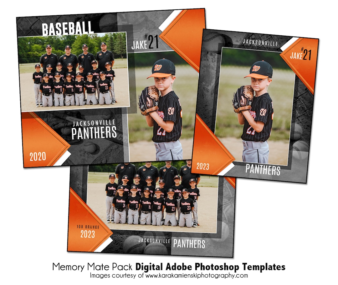 BASEBALL PACK X | Adobe Photoshop Memory Mate Digital Template | Sports ...