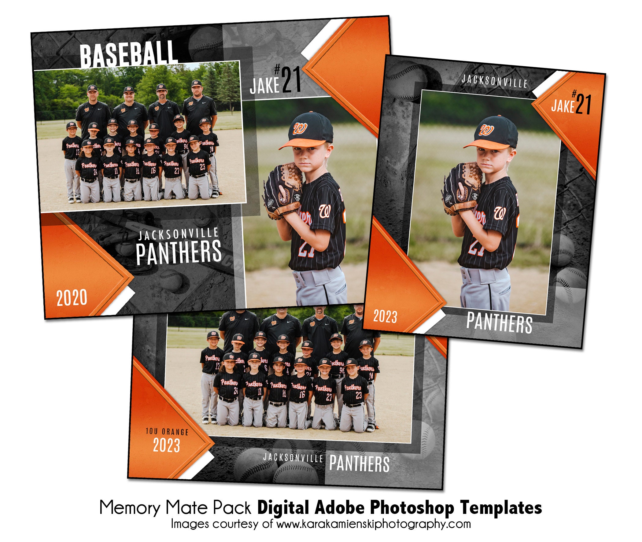 Baseball Photo Template Pack X: Memory Mate, Individual, Team Photoshop ...