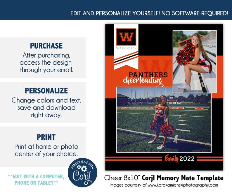 CHEERLEADING MM002_CORJL 8x10 Sports Memory Mate Online - Etsy
