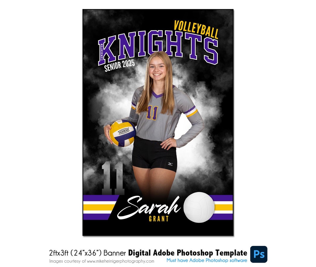 Volleyball Banner Template 001: 2ft X 3ft (24x36”)photoshop PSD ...