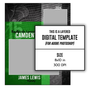 LACROSSE MM002 | 8x10 Adobe Photoshop Memory Mate Digital Template ...