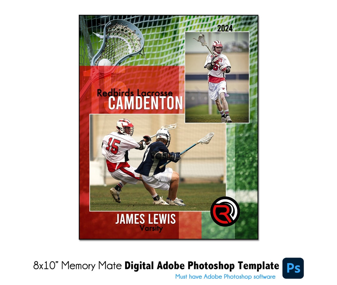 LACROSSE MM002 | 8x10 Adobe Photoshop Memory Mate Digital Template ...