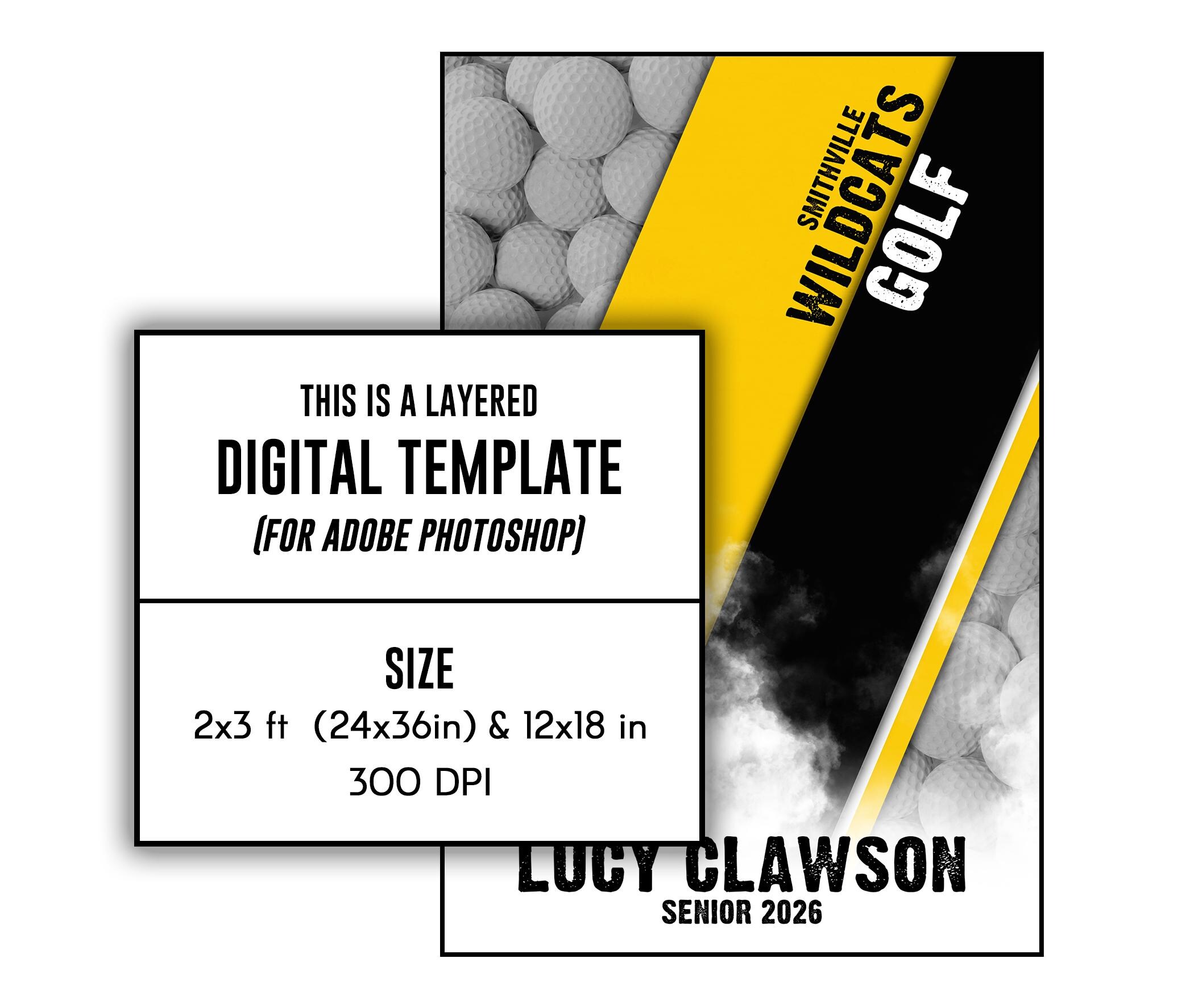 Golf Banner & Poster Template 004: 2x3ft, 12x18" Photoshop PSD ...