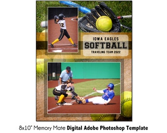Softball Memory Mates Photoshop Templates for Sports Teams - Etsy