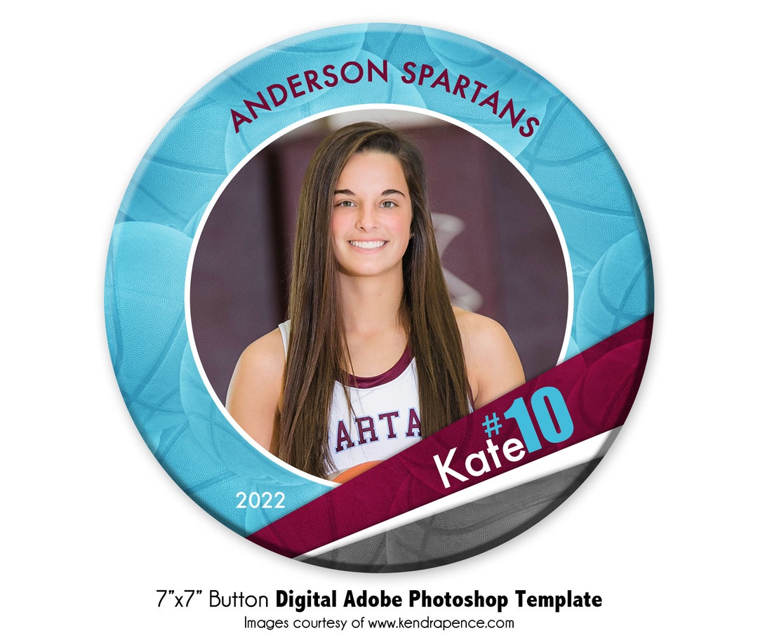 BASKETBALL Button 019 | 7x7 Adobe Photoshop Digital Photo Button ...