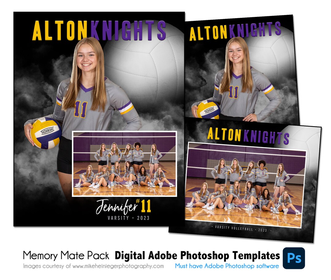 VOLLEYBALL PACK W | Adobe Photoshop Memory Mate Digital Template ...