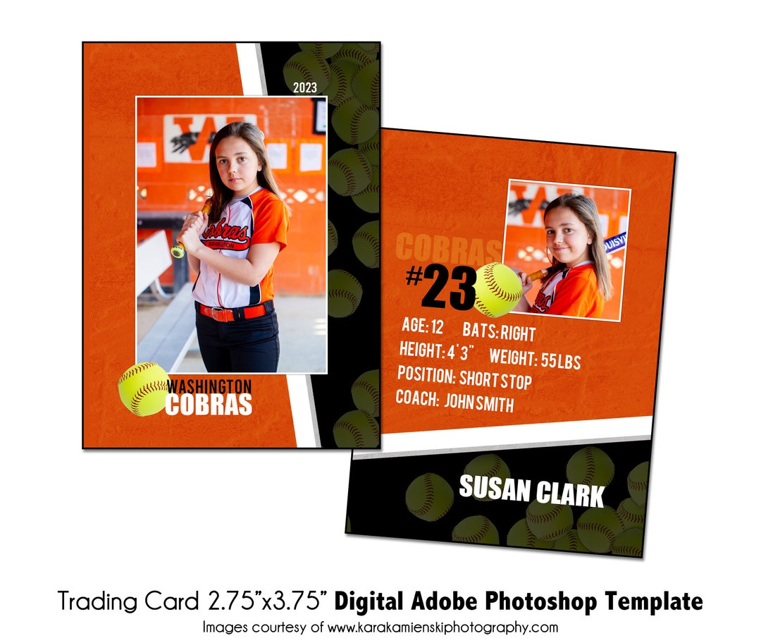SOFTBALL Tradingcard 019 | 2.75x3.75 Adobe Photoshop Trader Card ...