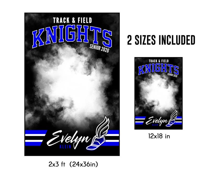 Track and Field Banner & Poster Template 001: 2x3ft, 12x18" Photoshop ...