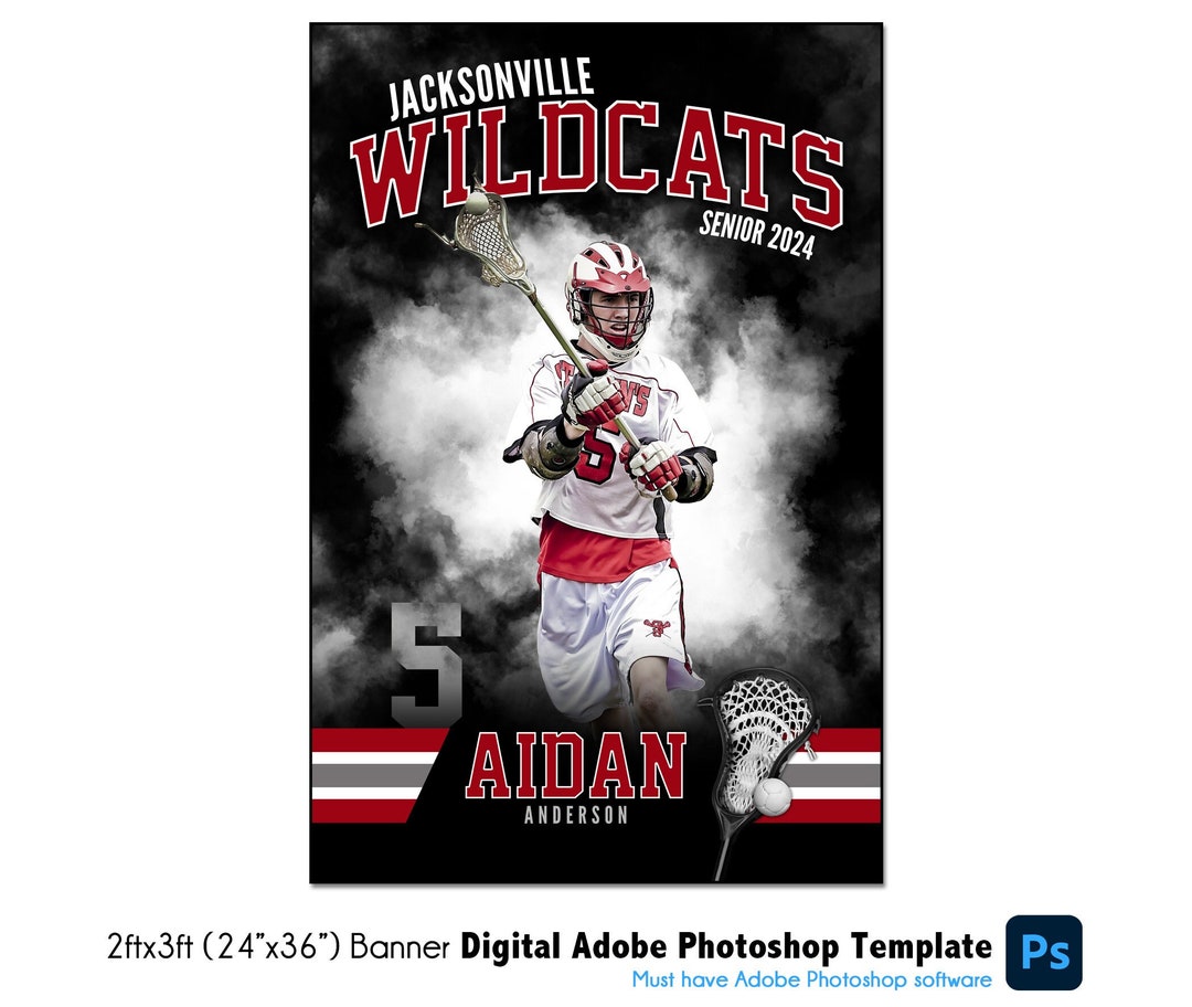 Lacrosse Banner Template 003: 2ft X 3ft (24x36”)photoshop PSD ...