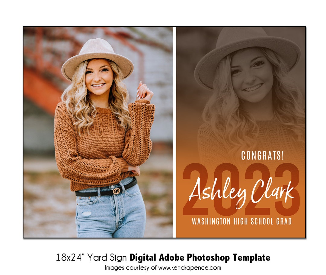 SENIOR Yard Sign 013 | 18x24" Adobe Photoshop Yard Sign Digital ...