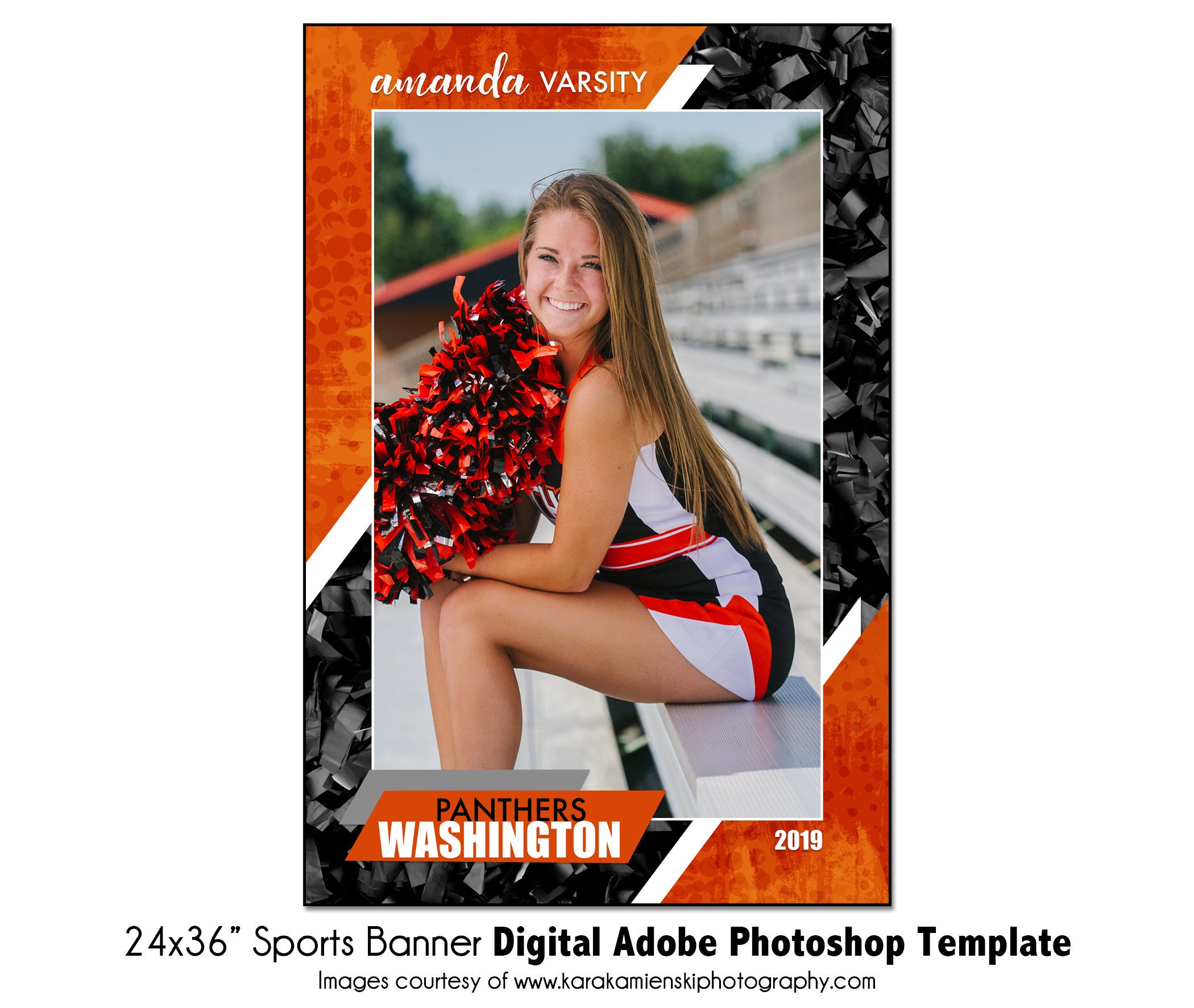 CHEERLEADING BANNER 013 24x36 Adobe Photoshop Digital - Etsy