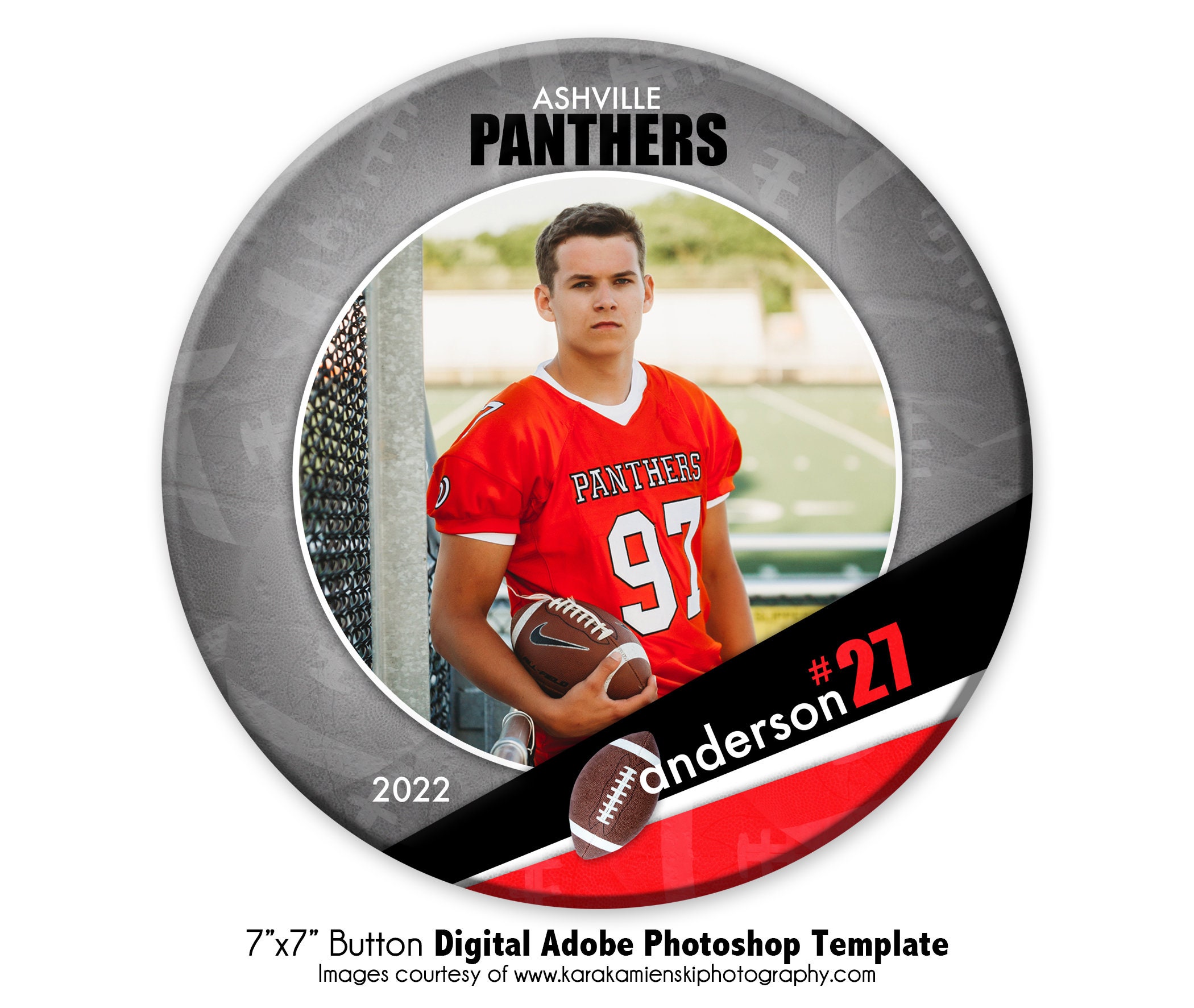 FOOTBALL BUTTON013 7x7 Adobe Photoshop Digital Photo Button - Etsy