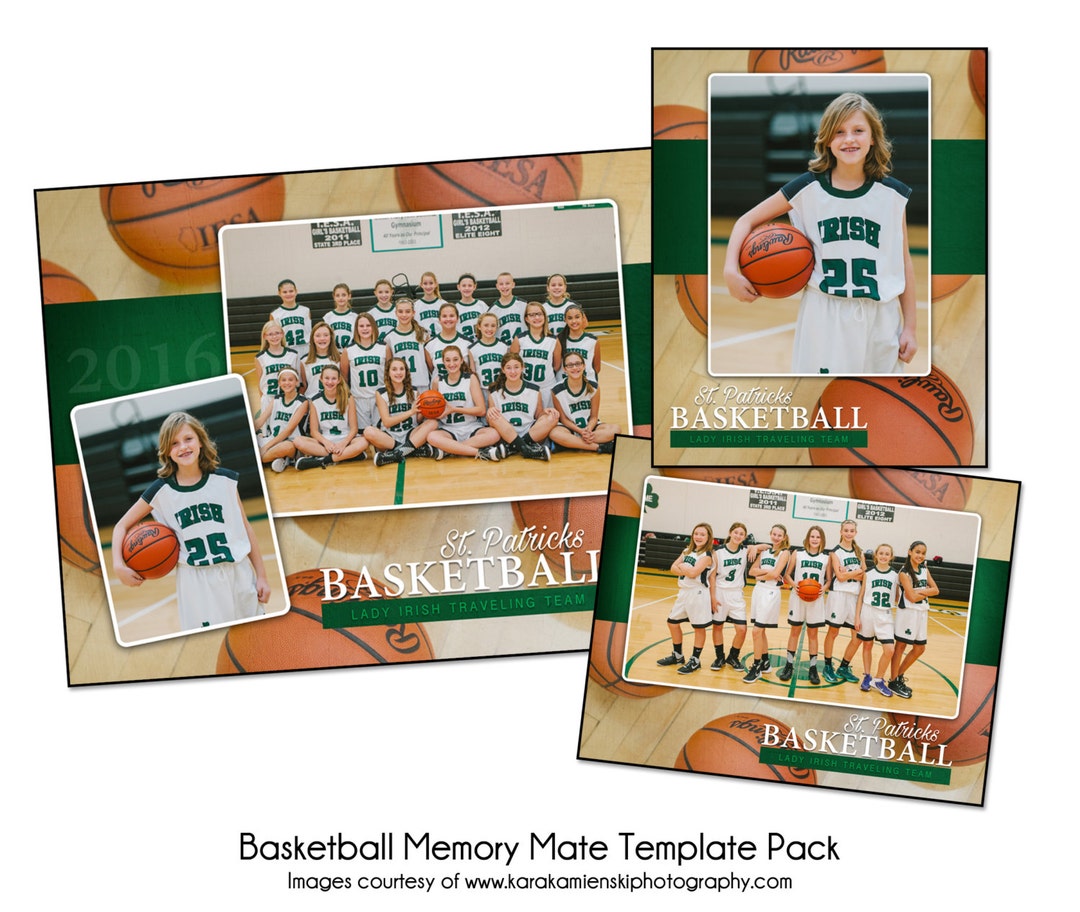 BASKETBALL PACK G - Sports Memory Mate Photo Templates - Digital Files ...