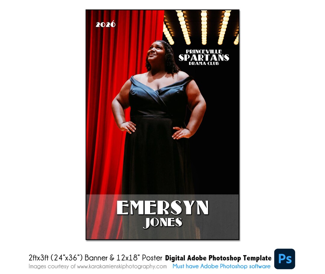 Drama Banner & Poster Template 001: 2x3ft, 12x18" Photoshop PSD ...