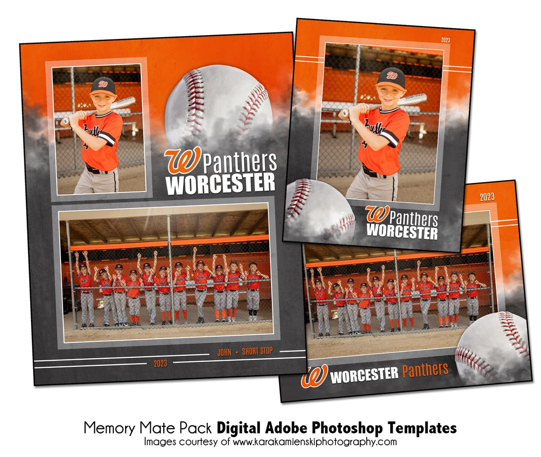 Baseball Photo Template Pack AD: Memory Mate, Individual, Team ...