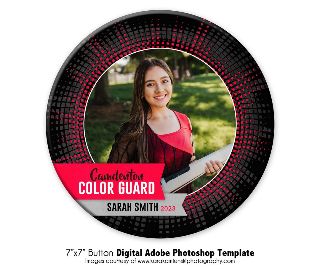 COLOR GUARD BUTTON 002 | 7x7 Adobe Photoshop Digital Photo Button ...