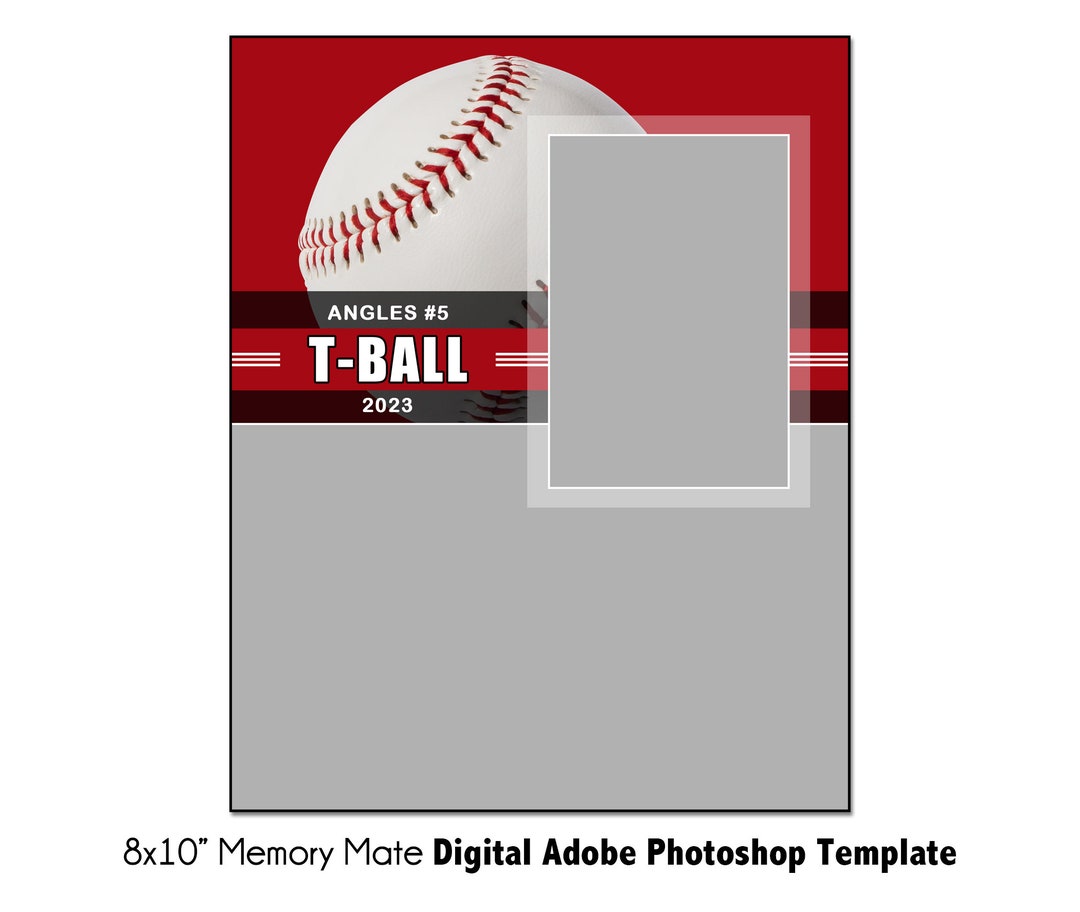 T-BALL MM001 | 8x10 Adobe Photoshop Memory Mate Digital Template ...