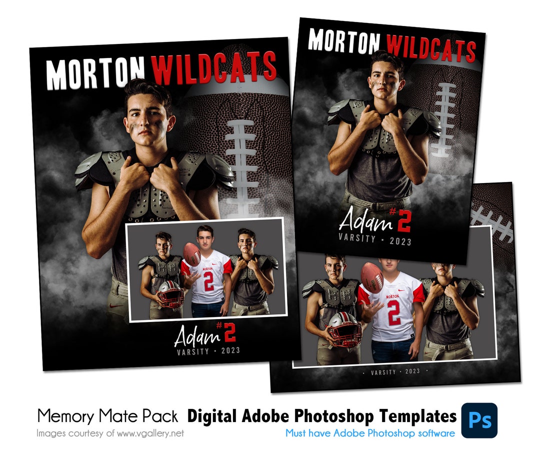 Football Photo Template Pack R: Memory Mate, Individual, Team Photoshop ...