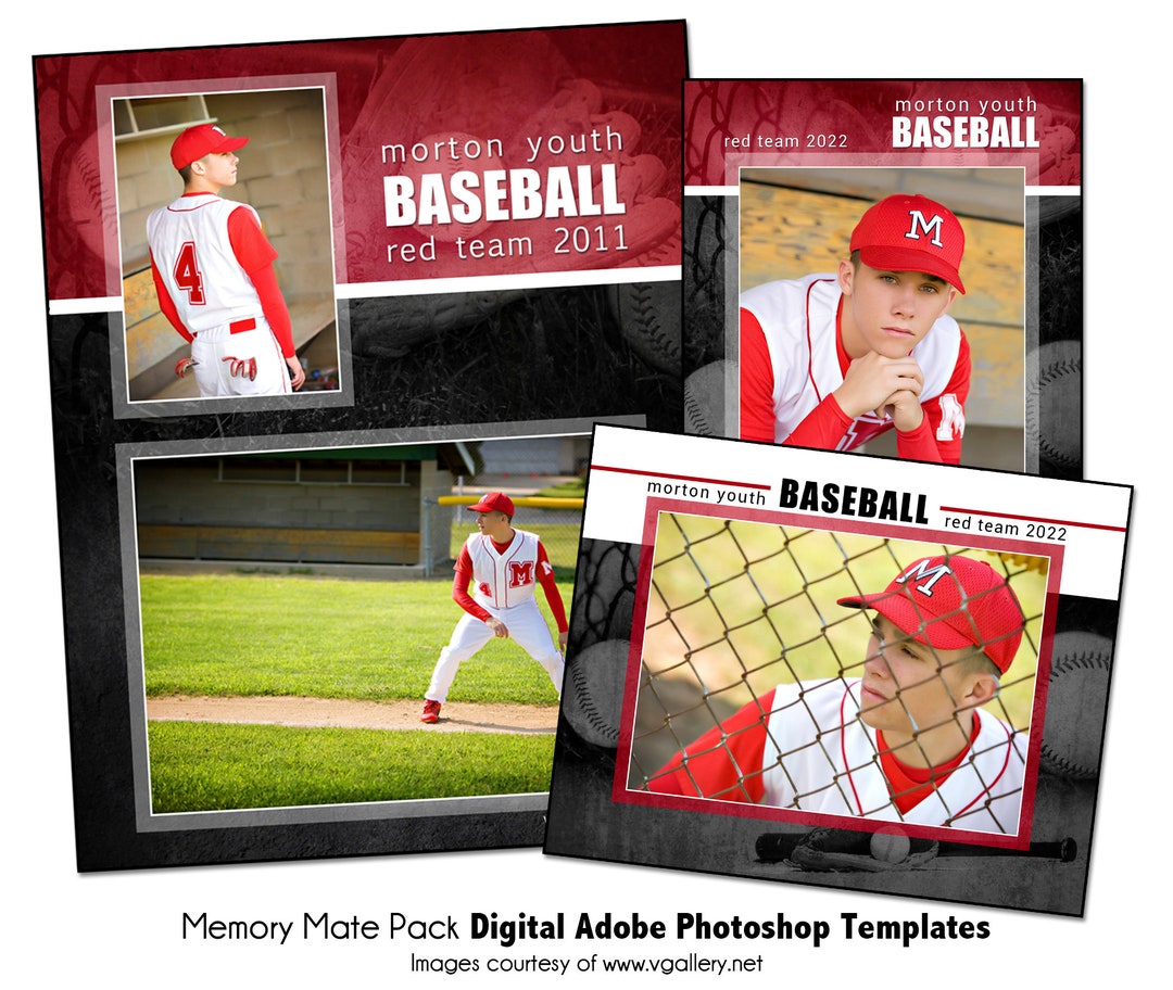BASEBALL PACK B | Adobe Photoshop Memory Mate Digital Template | Sports ...