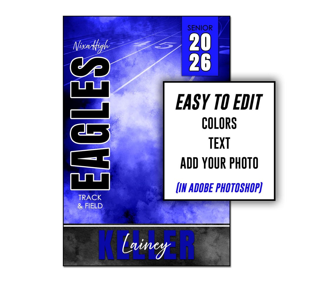 Track and Field Banner & Poster Template 006: 2x3ft, 12x18" Photoshop ...