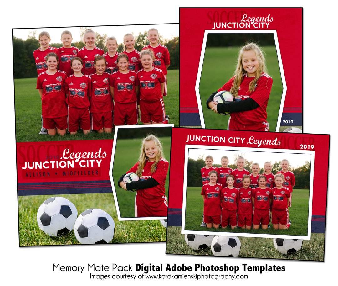 SOCCER PACK G | Adobe Photoshop Memory Mate Digital Template | Sports ...
