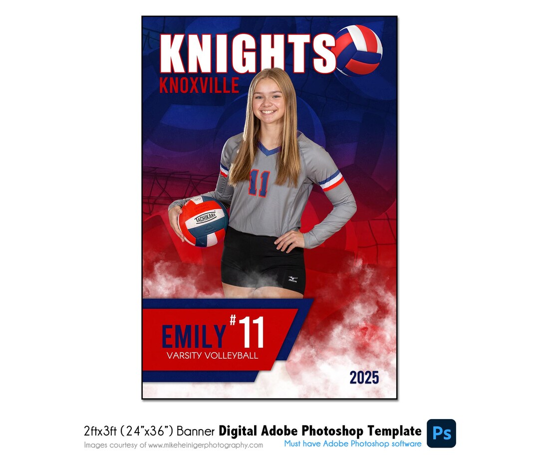 Volleyball Banner Template 005: 2ft X 3ft (24x36”)photoshop PSD ...