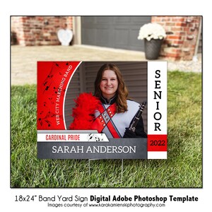 Marching Band Yard Sign Template 005: 18x24” Photoshop PSD ...