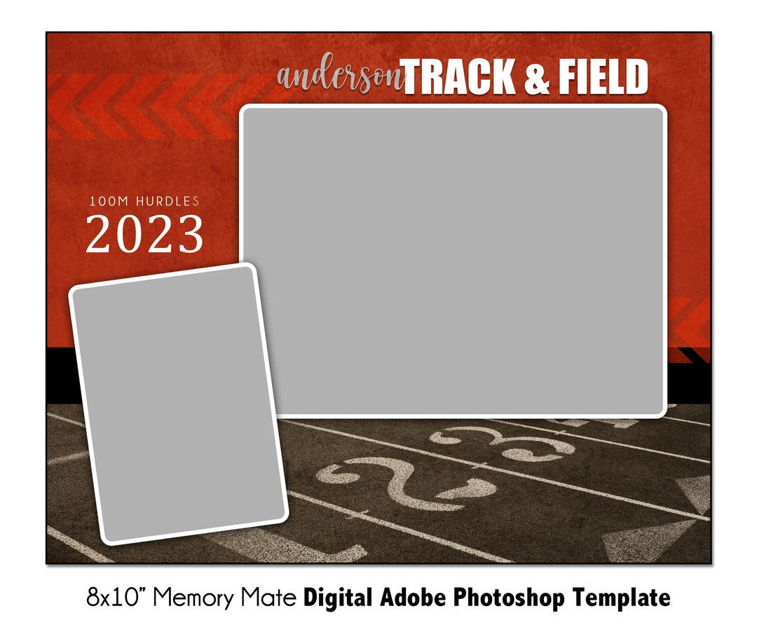 Track & Field Memory Mate Photo Template 001: 8x10” Photoshop PSD ...