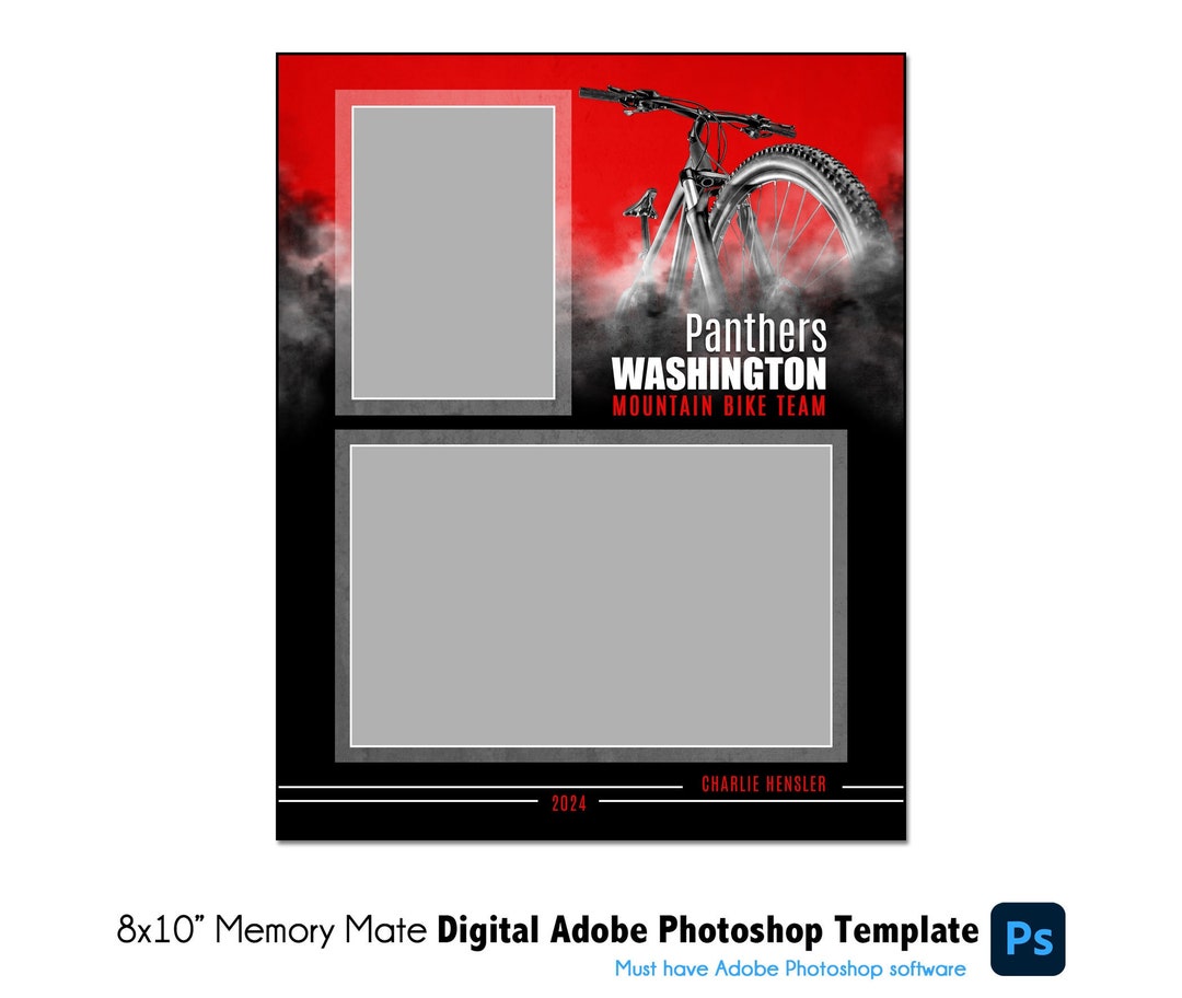 MOUNTAIN BIKE MM001 | 8x10 Adobe Photoshop Memory Mate Digital Template ...