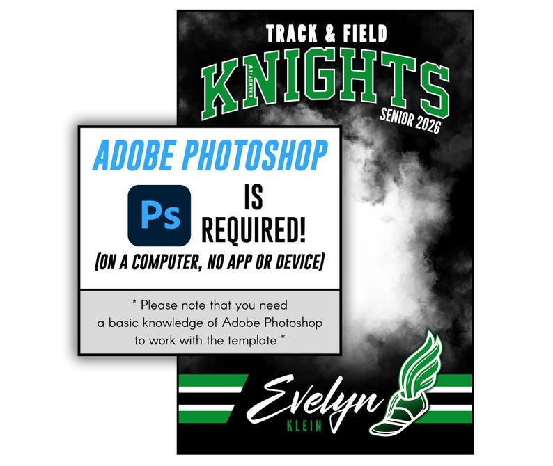 Track and Field Banner & Poster Template 001: 2x3ft, 12x18" Photoshop ...