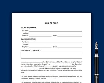 Editable Storage Building Bill of Sale Template, Editable Bill of Sale ...