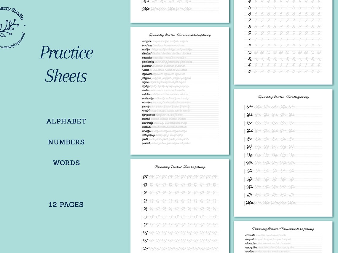 Printable Cursive Writing Worksheets - 25 Page Handwriting Practice ...