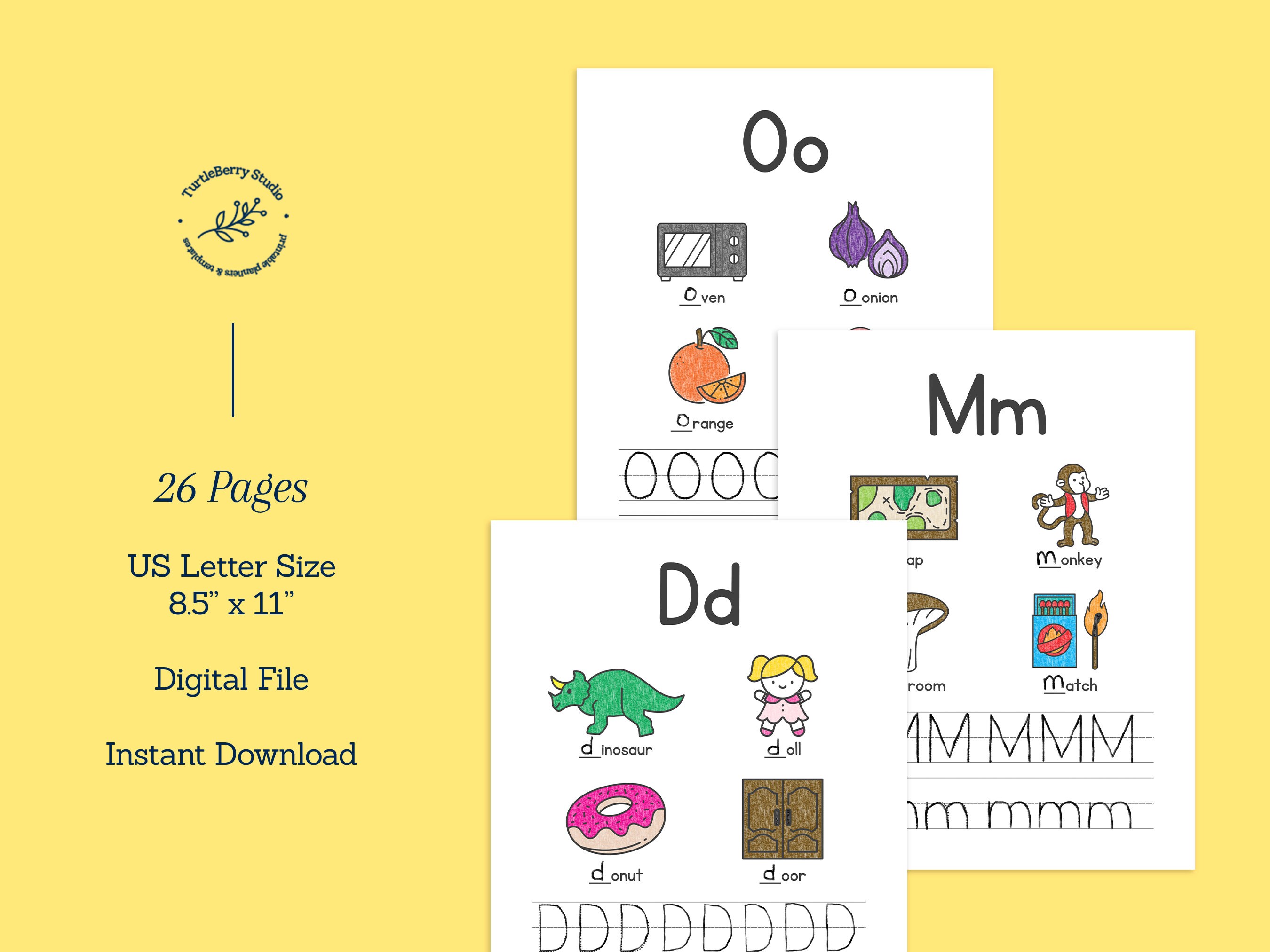 26 Alphabet Worksheets Preschool Worksheets Letter Sounds - Etsy