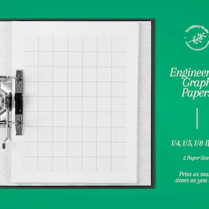 Engineering Graph Paper - 1/4 1/5 1/8 1/10 - Printable Instant Download ...