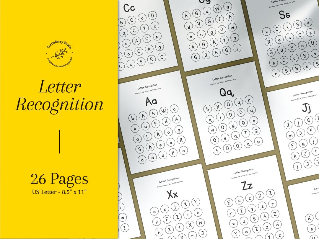26 Letter Recognition Worksheets Alphabet Find Dab the - Etsy
