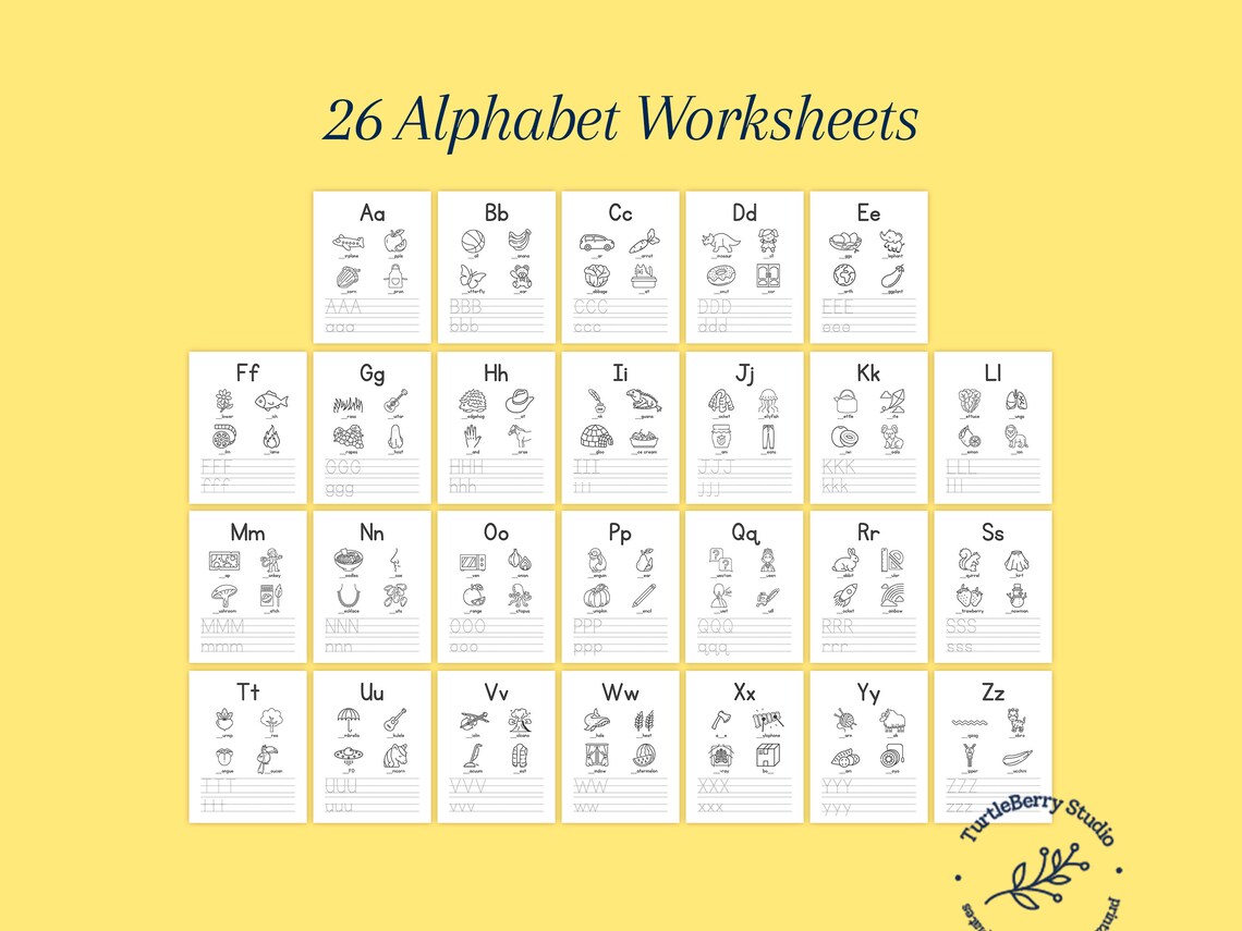 26 Alphabet Worksheets Preschool Worksheets Letter Sounds - Etsy