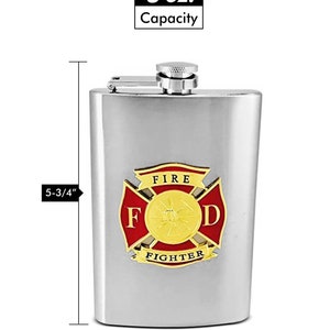 Custom Engraved 8oz Colored Firefighter Flask - Etsy
