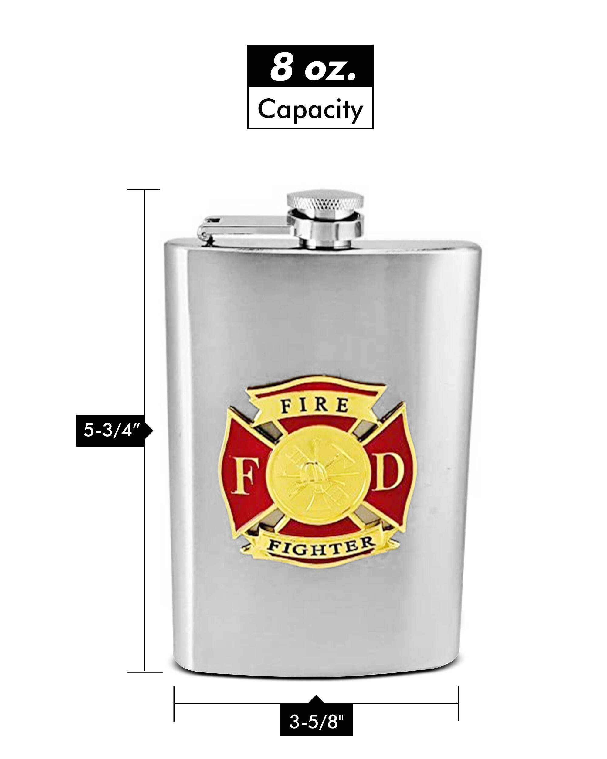 Custom Engraved 8oz Colored Firefighter Flask | Etsy