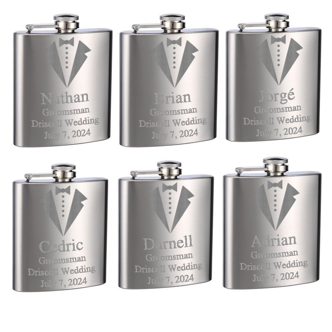 Top Shelf Flasks Personalized Custom Engraved 6oz Stainless Steel ...