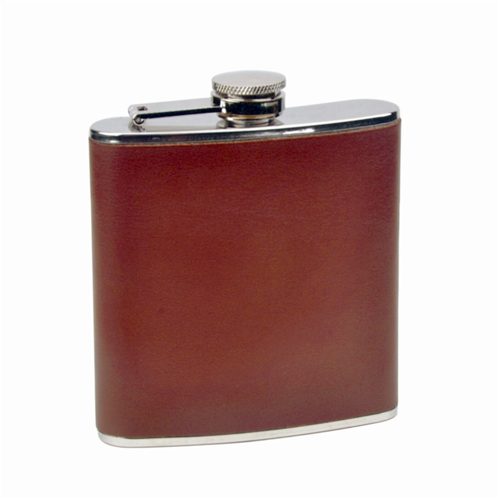 6oz Engraved Brown Leather Flask | Etsy