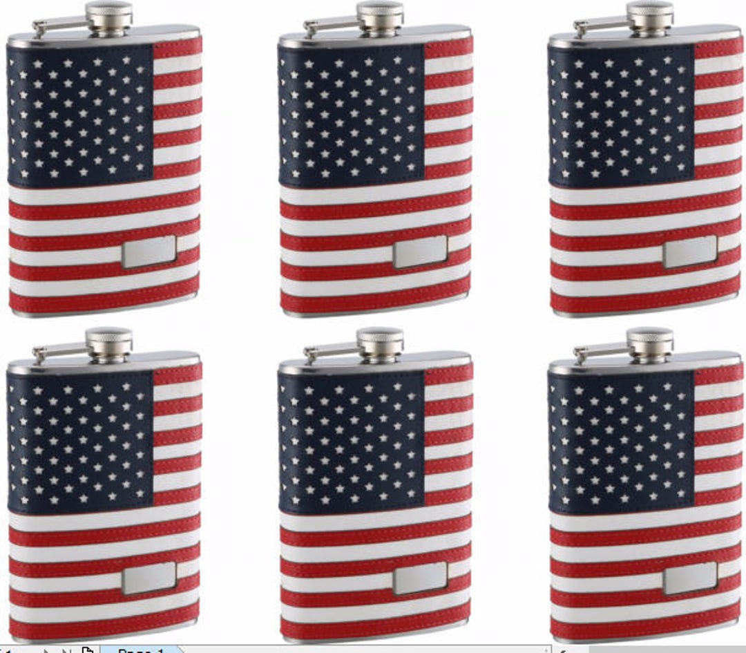 8oz Personalized American Flag Flask 6 Pack - Etsy