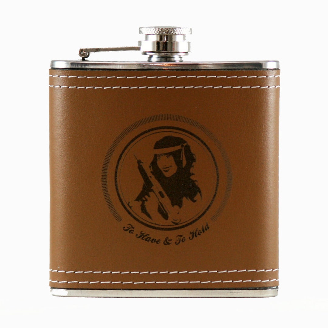 6oz. Hip Flask Leather Wrapped - Etsy