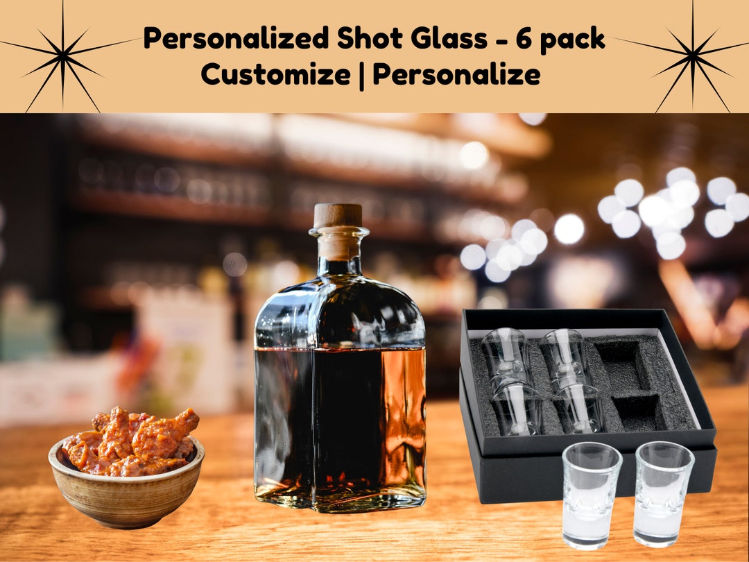 Six Pack of 1.5oz Shot Glasses in Unique Presentation Gift Box ...