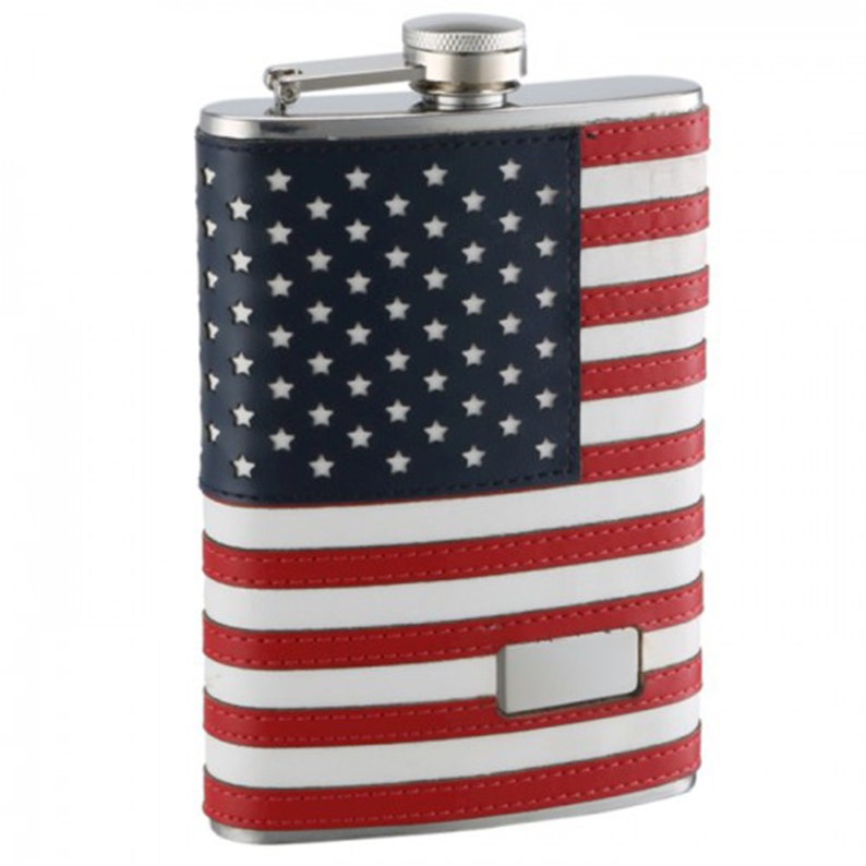 8oz Personalized American Flag Flask 6 Pack | Etsy