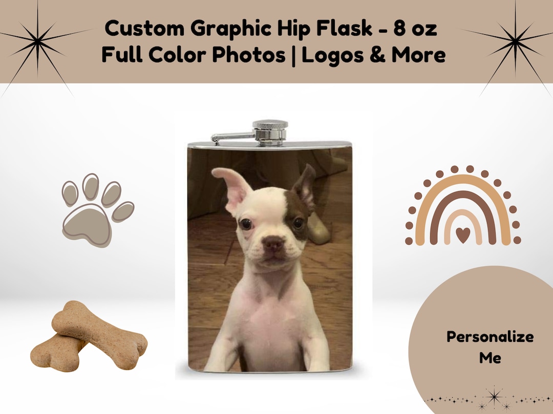Custom Graphic 8oz Hip Flask: Full Color Photo & Logo Printing - Etsy