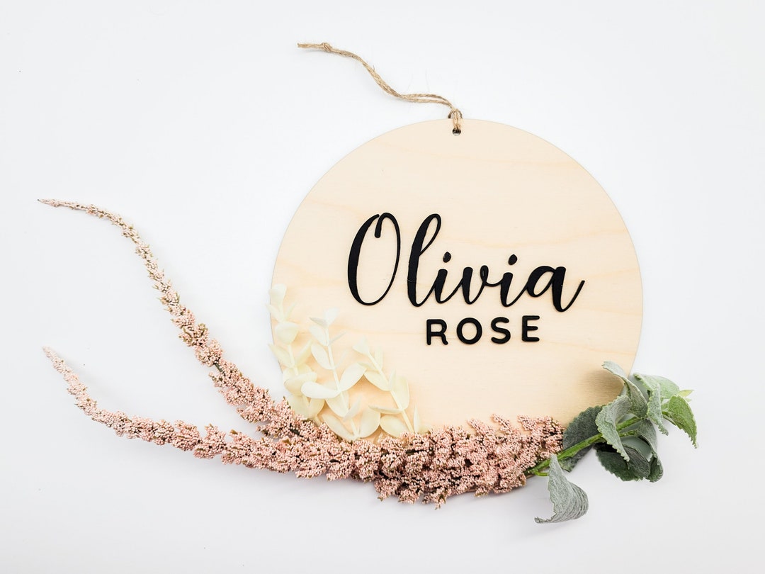 Nursery Girls Room Name Sign 8 Inch Round Sign Laser Cut - Etsy